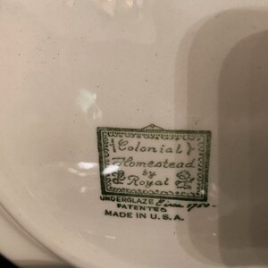 Vintage "colonial Homestead by Royal" Dinner Plate Underglaze Sage ...