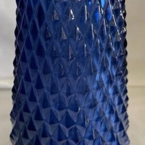 Vintage Indiana Glass Regal Blue Diamond Point Cut Glass -diamond Point ...