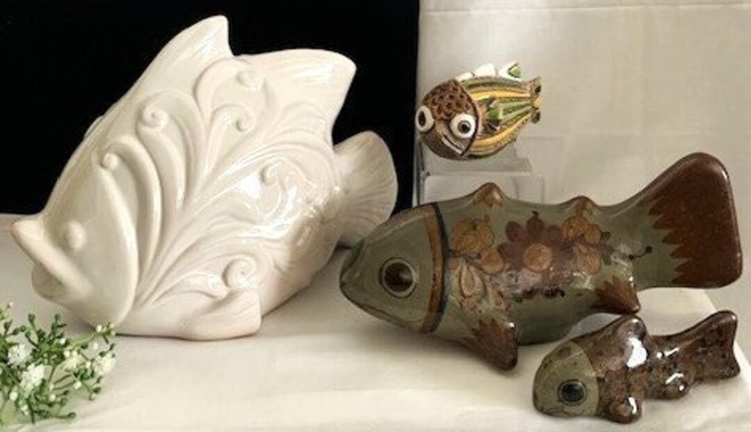 Vintage Variety Ceramic Fish Figurine Pufferfish-blowfish-artesania ...