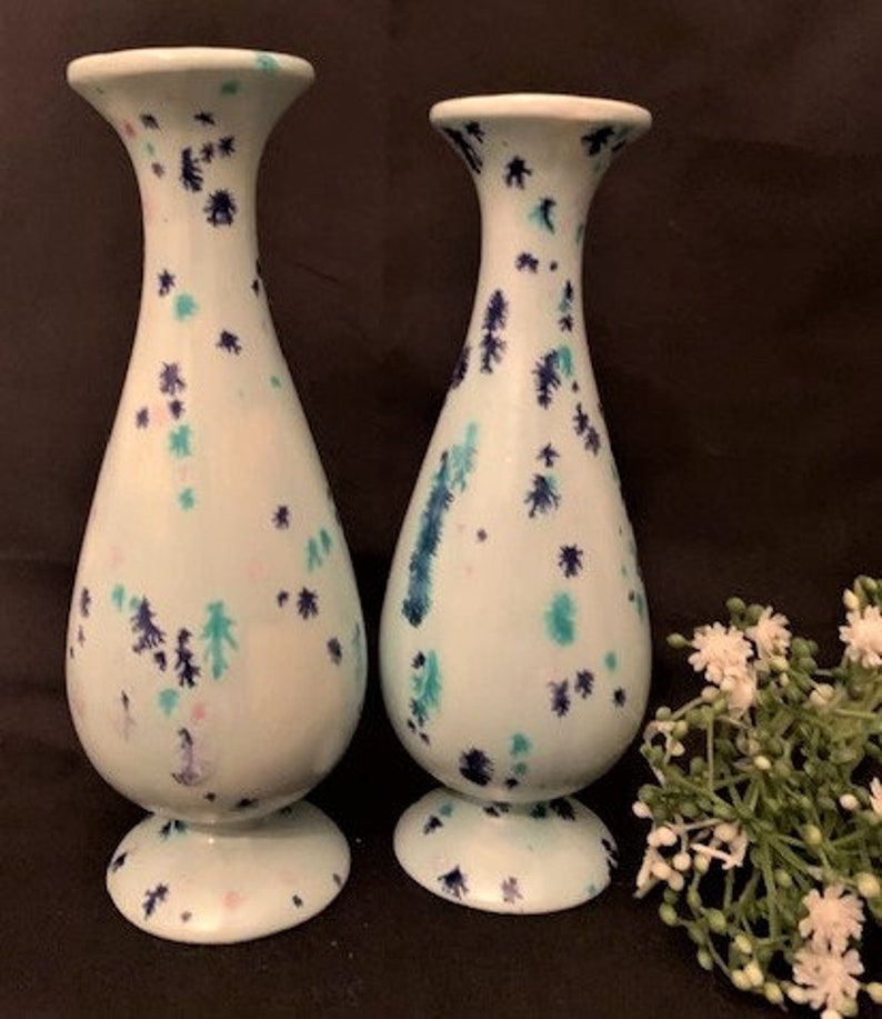 Vintage INARCO Japanese Cherry Blossom Bud Vases Flowers Hand Painted ...