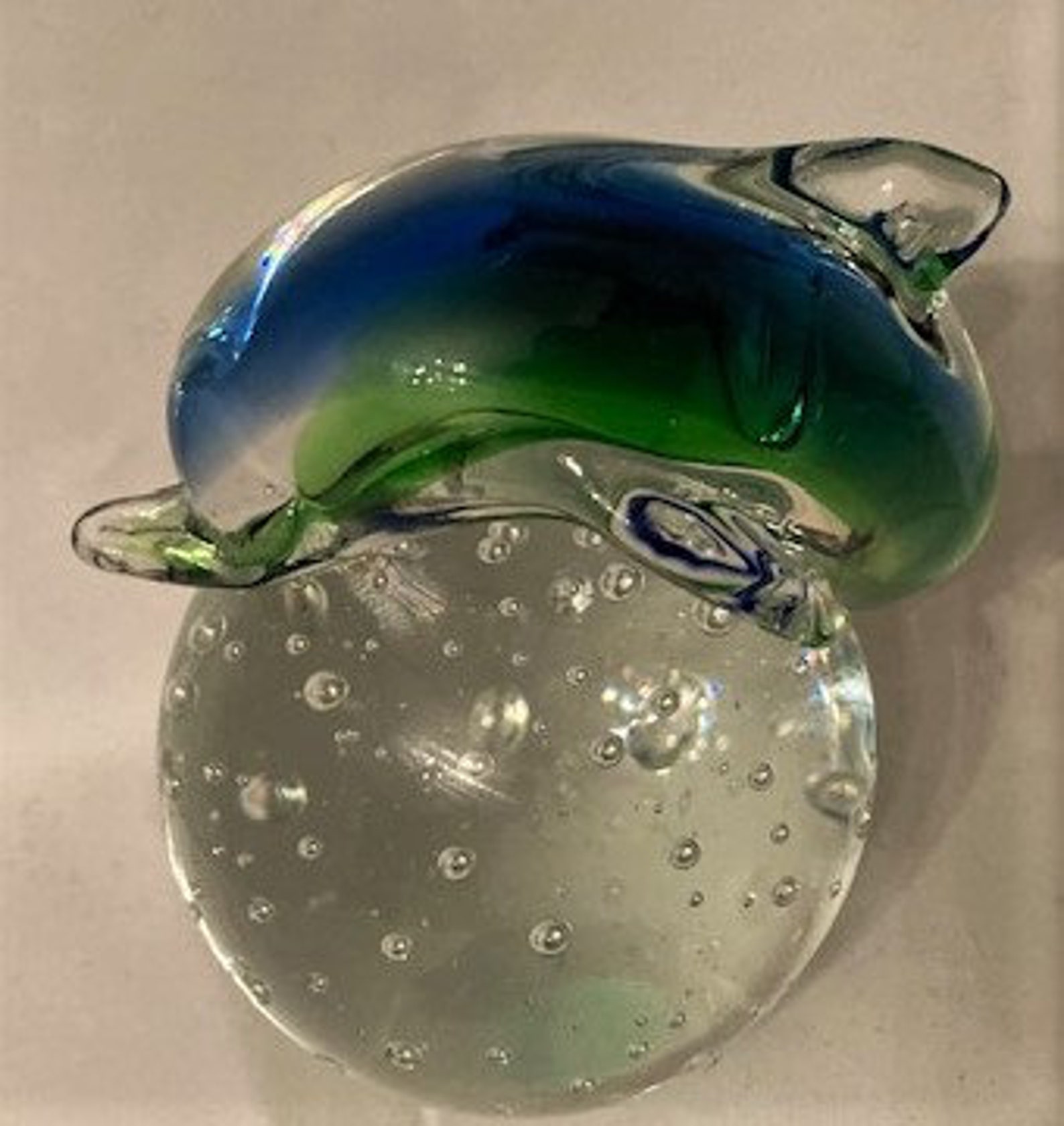 Vintage Murano Dolphin Paperweight Paper Art Glass Sommerso - Etsy
