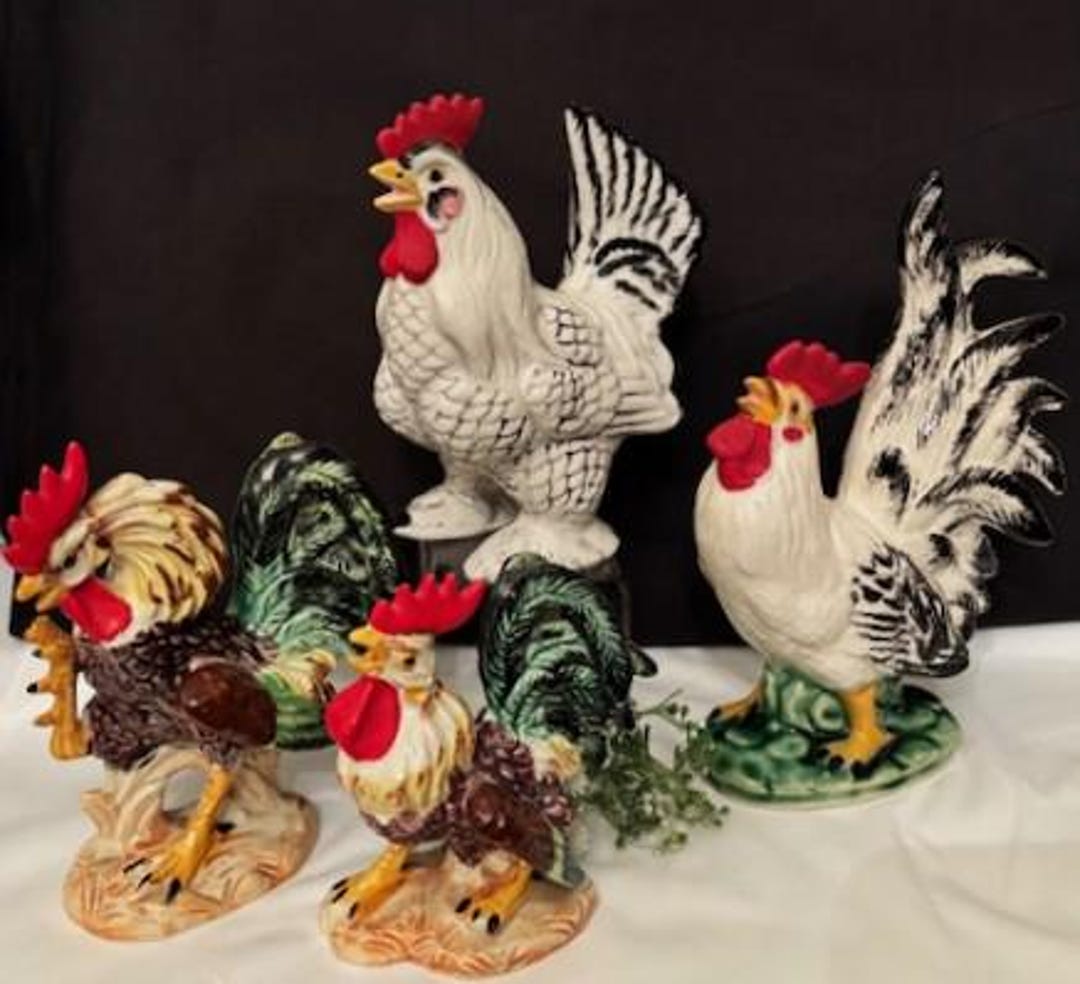 Vintage MCM Variety Lefton Ceramic Rooster Colorful Hand Painted ...