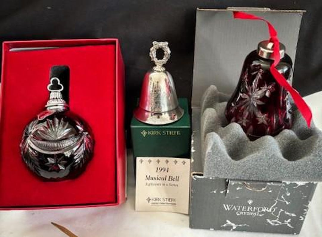 Vintage Waterford Crystal Ruby Red Ball -snow Crystal Red Bell Ornament ...