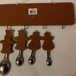 Vintage Black Metal Hanging Kitchen Utensils on Rack-gingerbread Resin ...