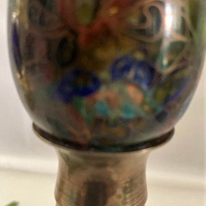 Vintage Faberge Cobalt Blue Glass Egg W/brass & Cloisonne Enamel Ornate ...