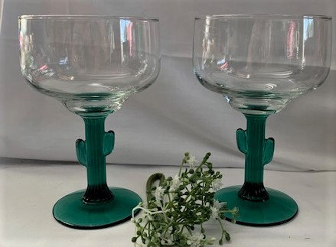 Libbey 12 Oz Juniper Stem Cactus Margarita Glass Set of 2- Barware - Etsy