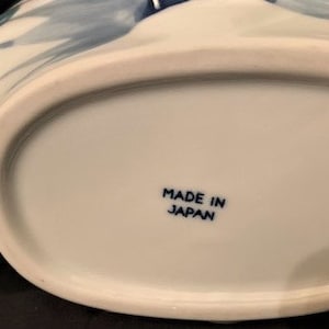 Vintage Ceramic MCM Toyo Vase Oval Shape White With Black & Japanese ...