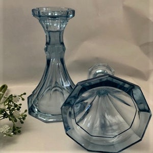 Vintage Variety Collection Candlestick Holders - Fostoria Tall Icy Blue ...