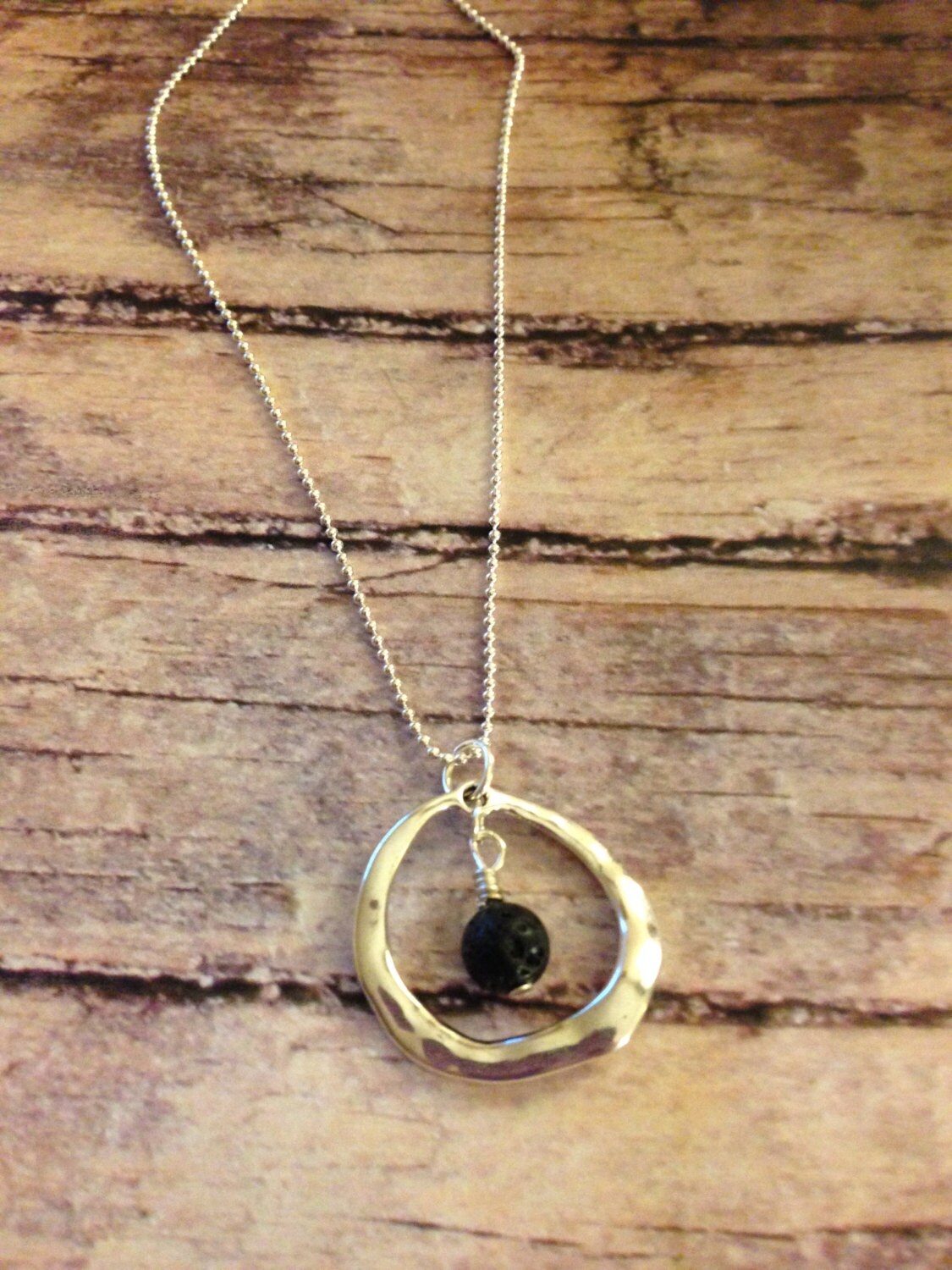 Silver Circle Lava Diffuser Necklace - Etsy