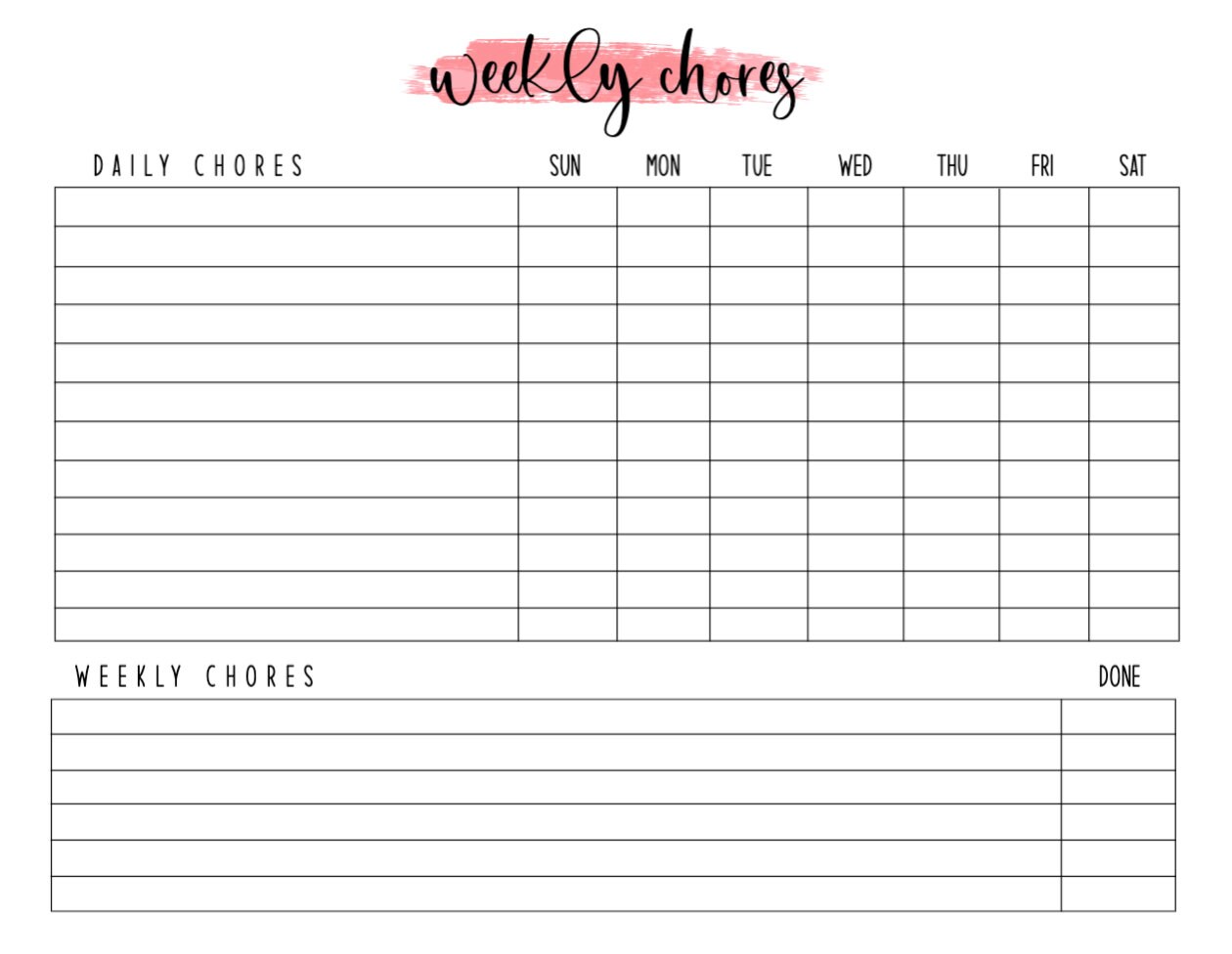 Editable Daily Checklist Template