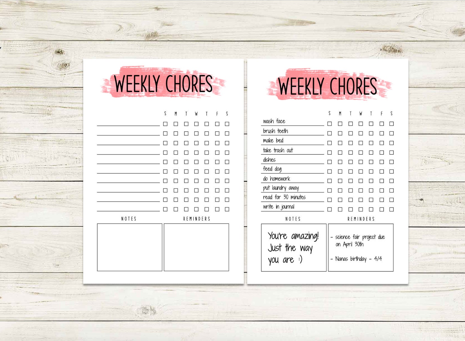 Weekly Checklist Printable