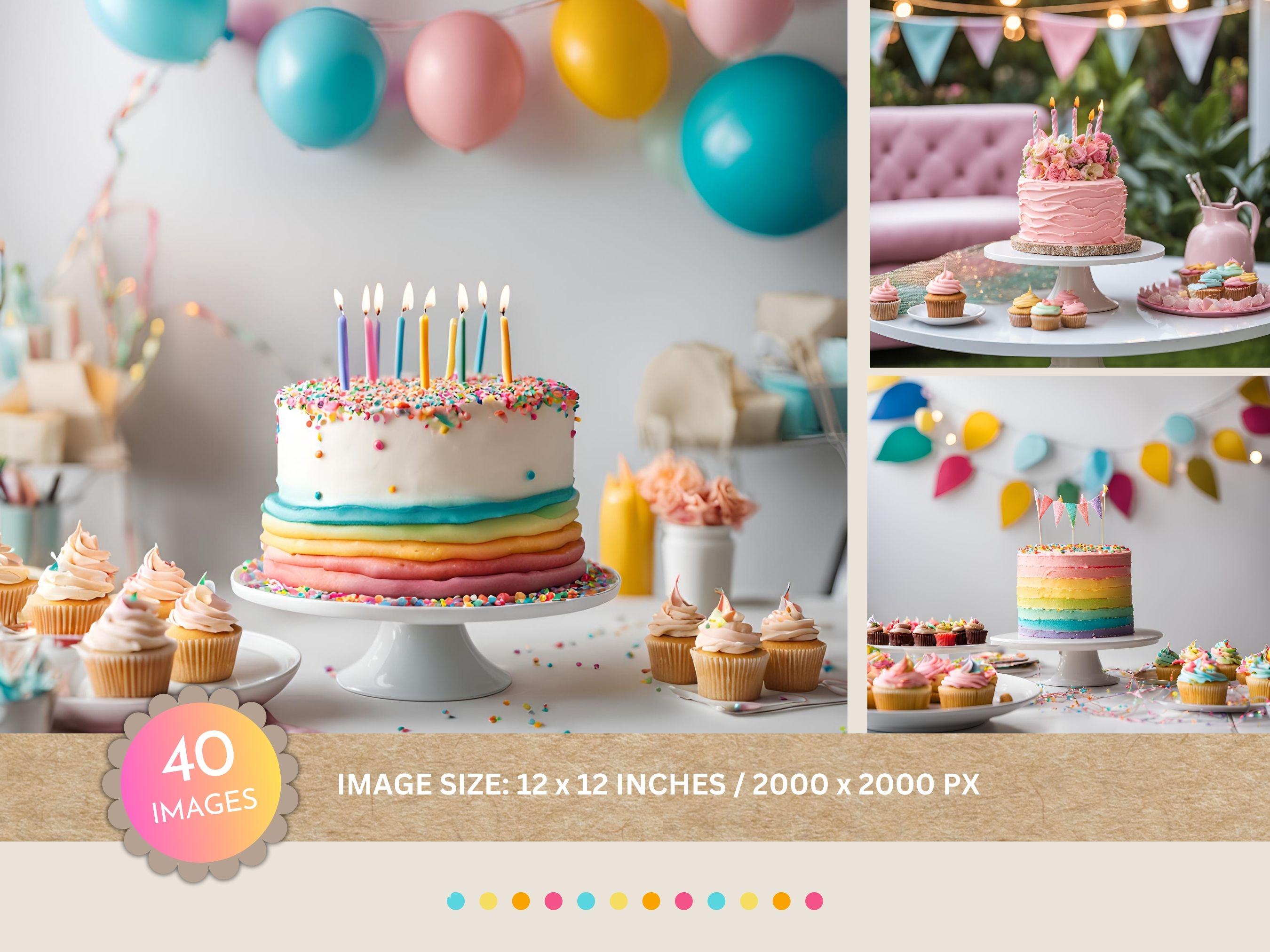 Birthday Cake Party Images - [instant Download] - 40 High Resolution ...