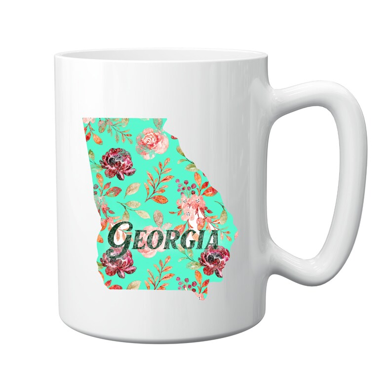 Floral Georgia State Bundle, PNG Perfect for Stickers, Cards, and Shirt ...