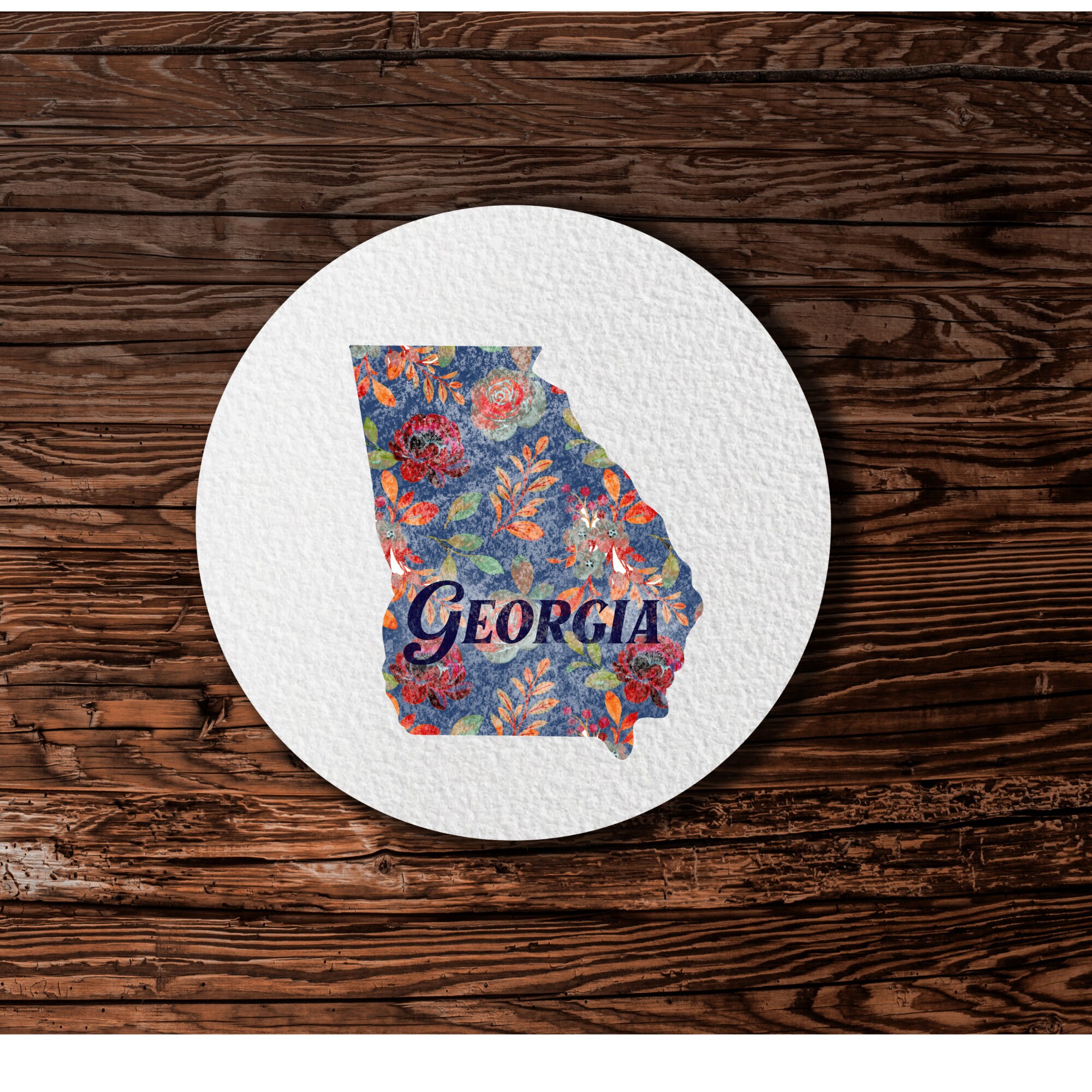 Floral Georgia State Bundle, PNG Perfect for Stickers, Cards, and Shirt ...