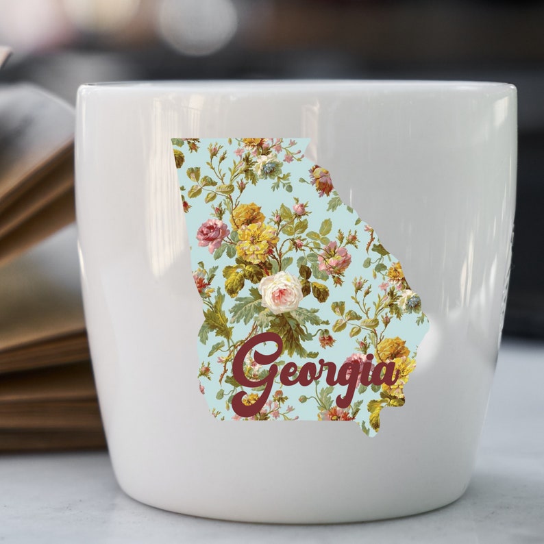 Vintage Wallpaper Design Floral Retro Georgia PNG, Perfect for Stickers ...