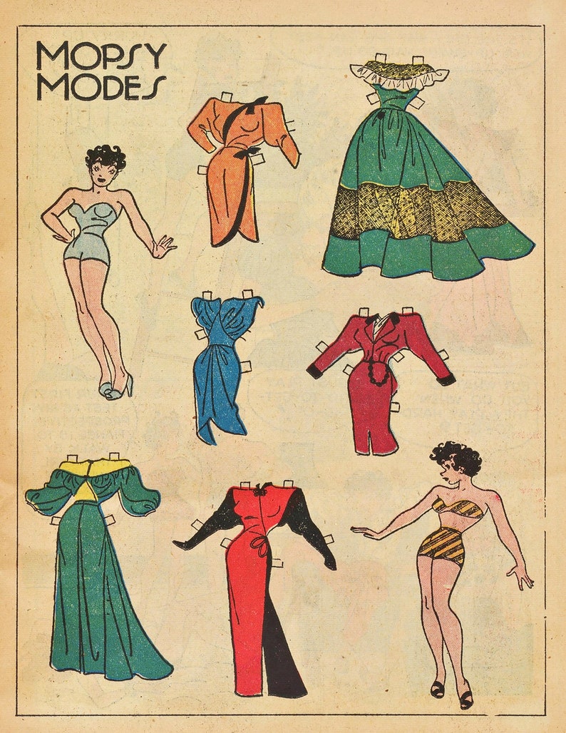 Vintage Mopsy Modes Paper Dolls From the 1948 October Issue Comic - Etsy