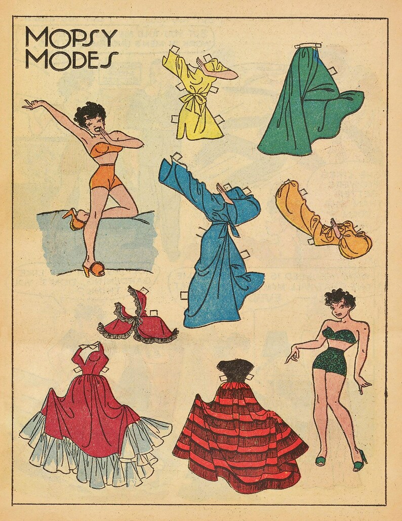 Vintage Mopsy Modes Paper Dolls From the 1948 October Issue Comic - Etsy