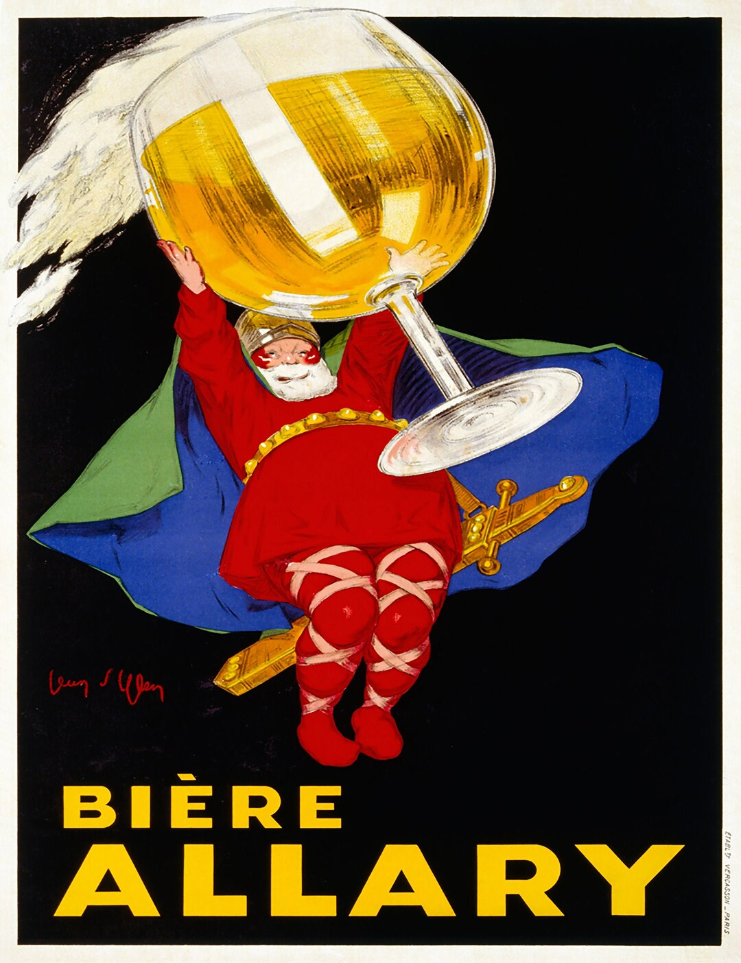 Vintage Biere Allary Beer Poster, Digital Download, Jean D'ylen, 1930 ...
