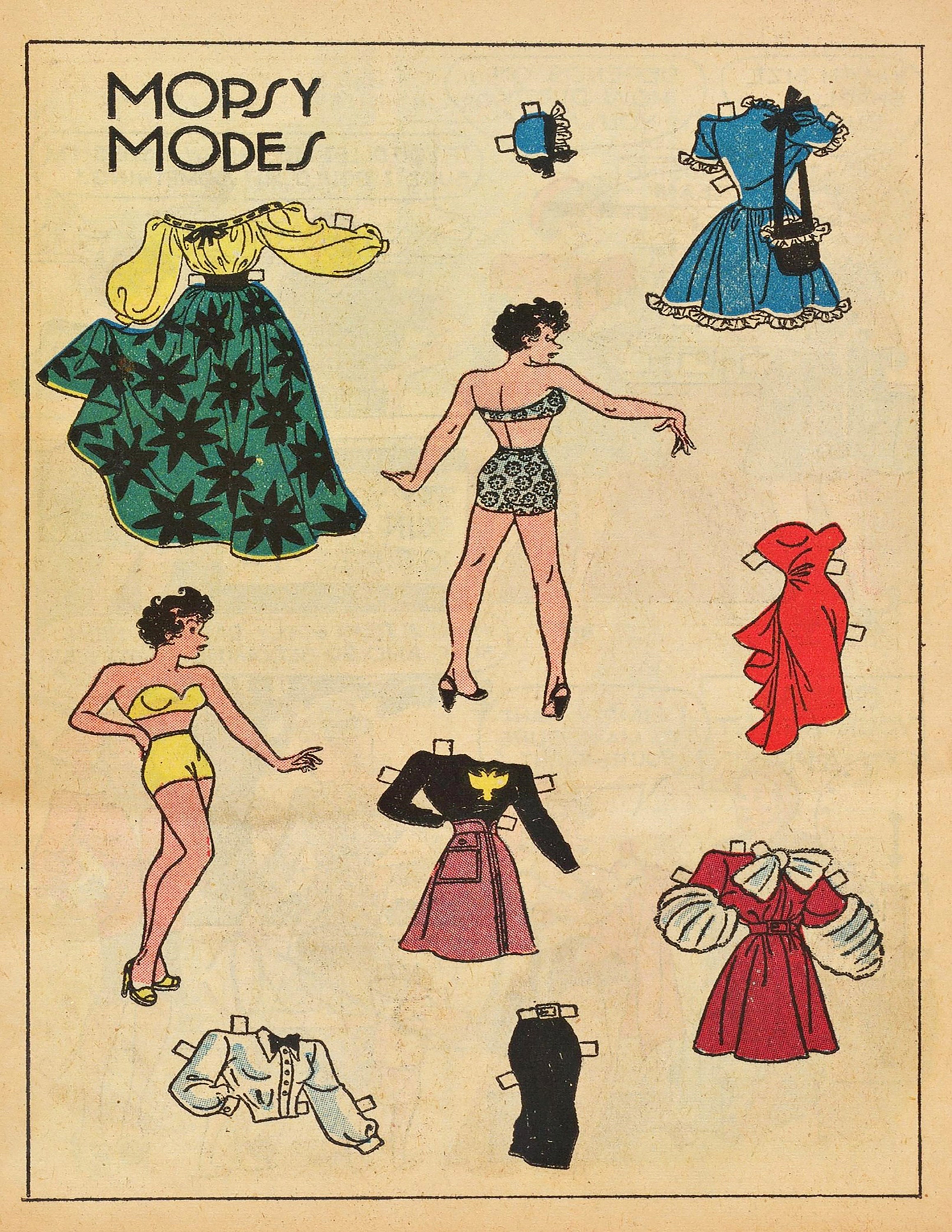 Vintage Mopsy Modes Paper Dolls From the 1948 October Issue Comic - Etsy