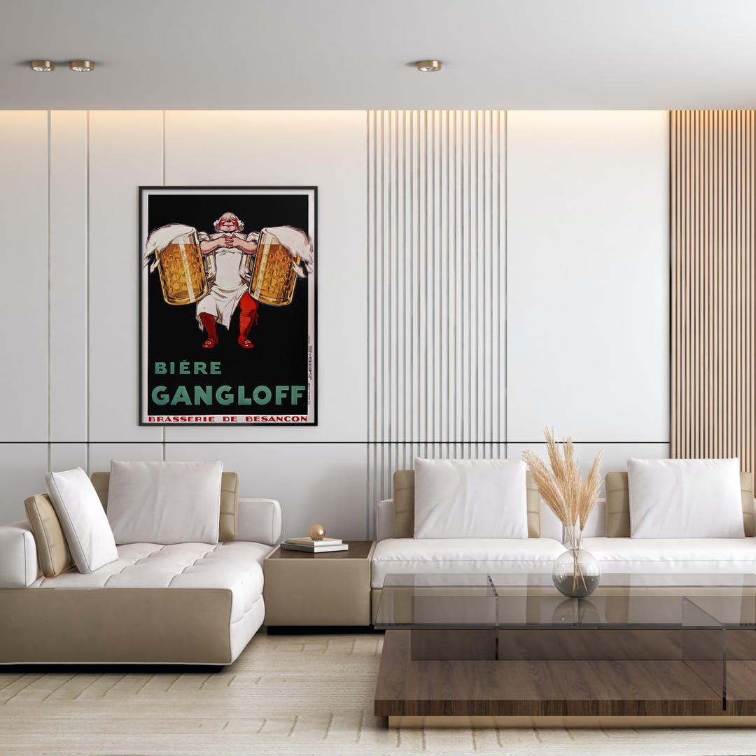 Vintage Beer Poster Biere Gangloff by Jean D'ylen Alcohol German Beer ...