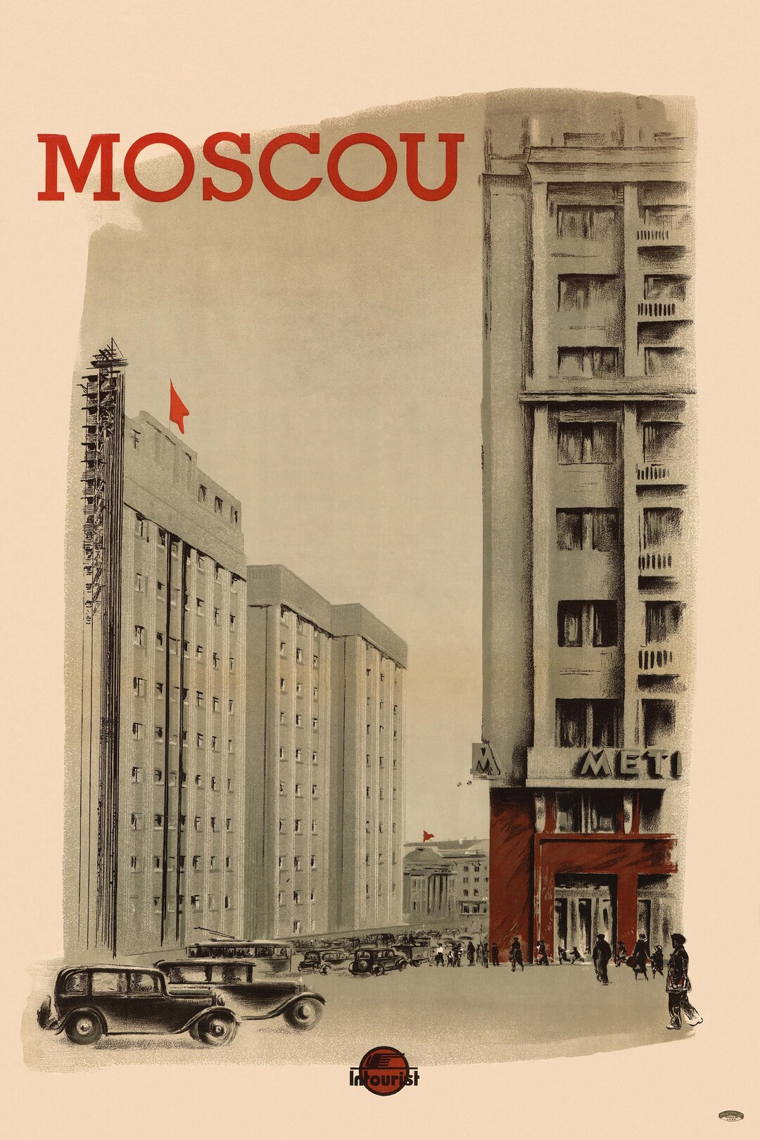 Vintage Travel Poster Moscou moscow Circa 1930's USSR - Etsy