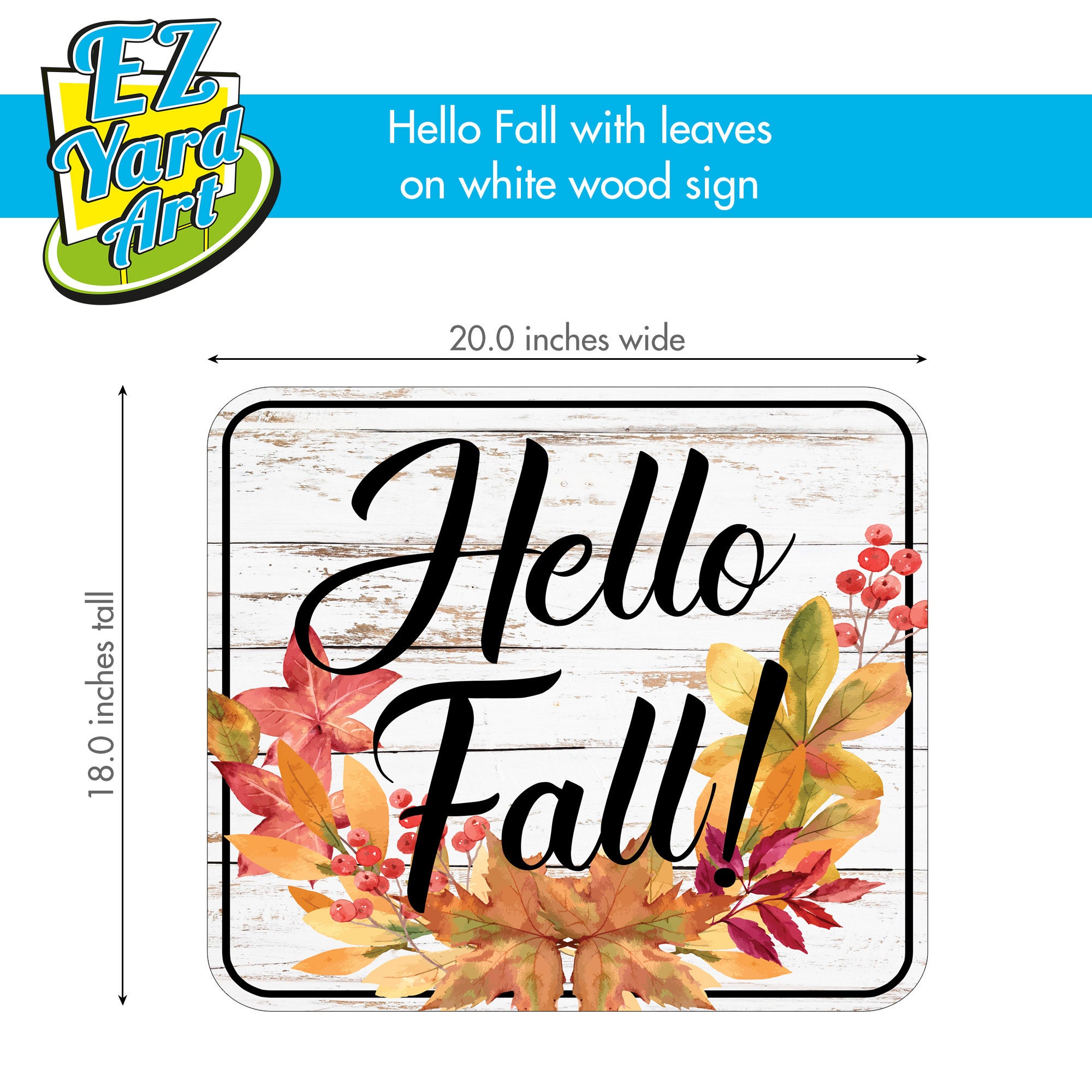 Autumn "hello Fall!" Weatherproof Sign With Fall Leaves Decoration - Etsy