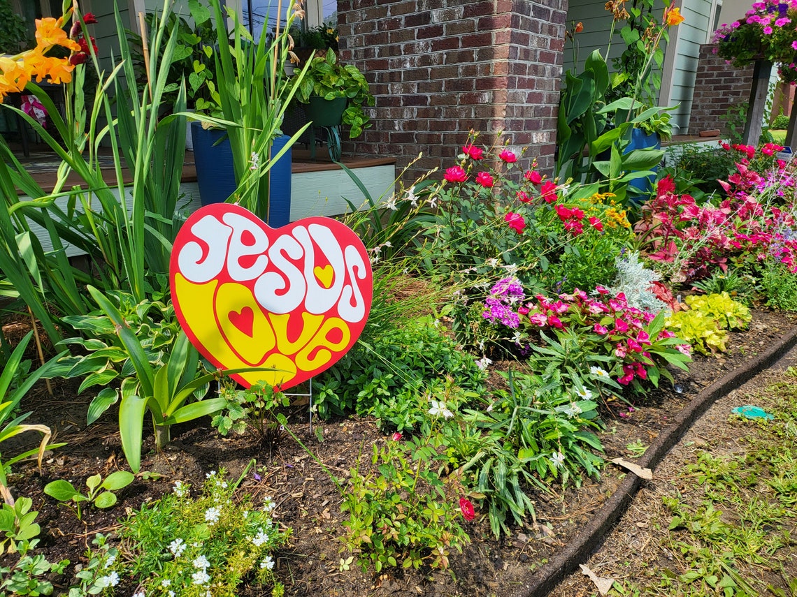 Jesus Love, Heart-shaped, Religious, Inspirational, Yard Sign - Etsy