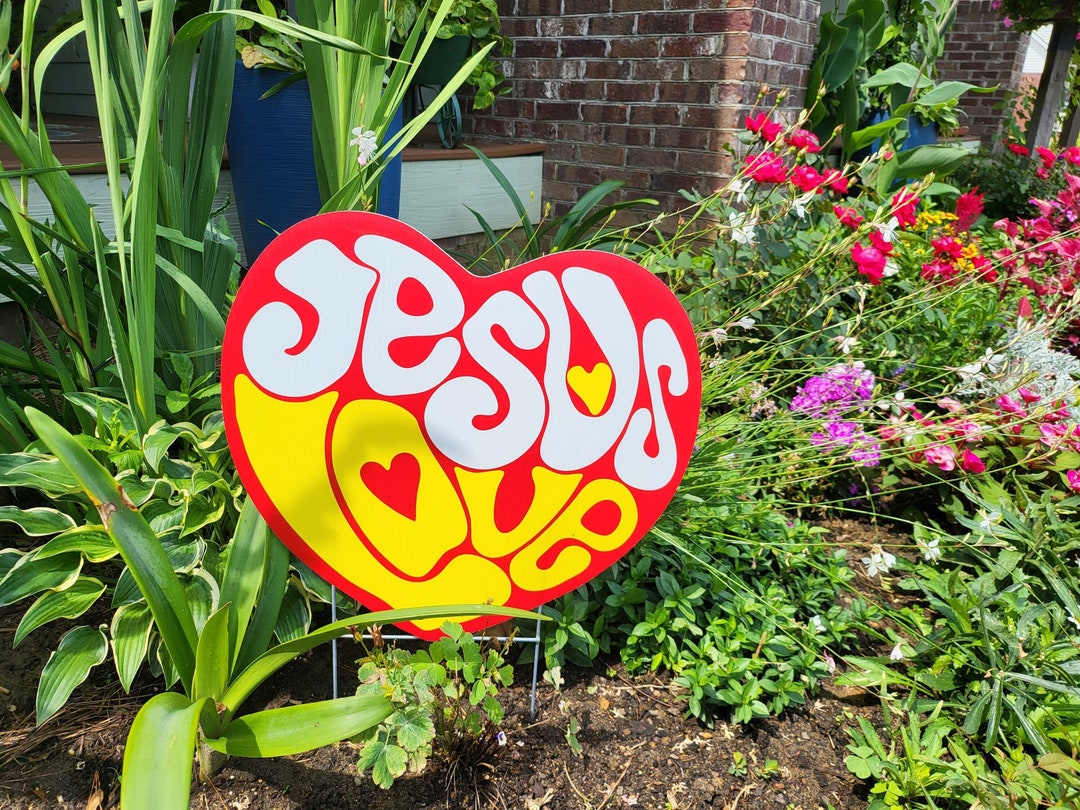 Jesus Love, Heart-shaped, Religious, Inspirational, Yard Sign - Etsy