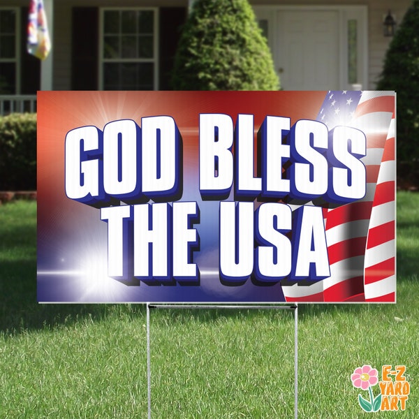God Bless America Yard Sign - Etsy