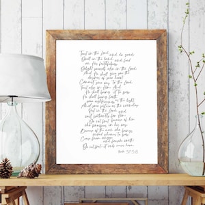 Bible Verse Sign/psalm 37:3-8/bible Verse Print/commit Your Way to the ...
