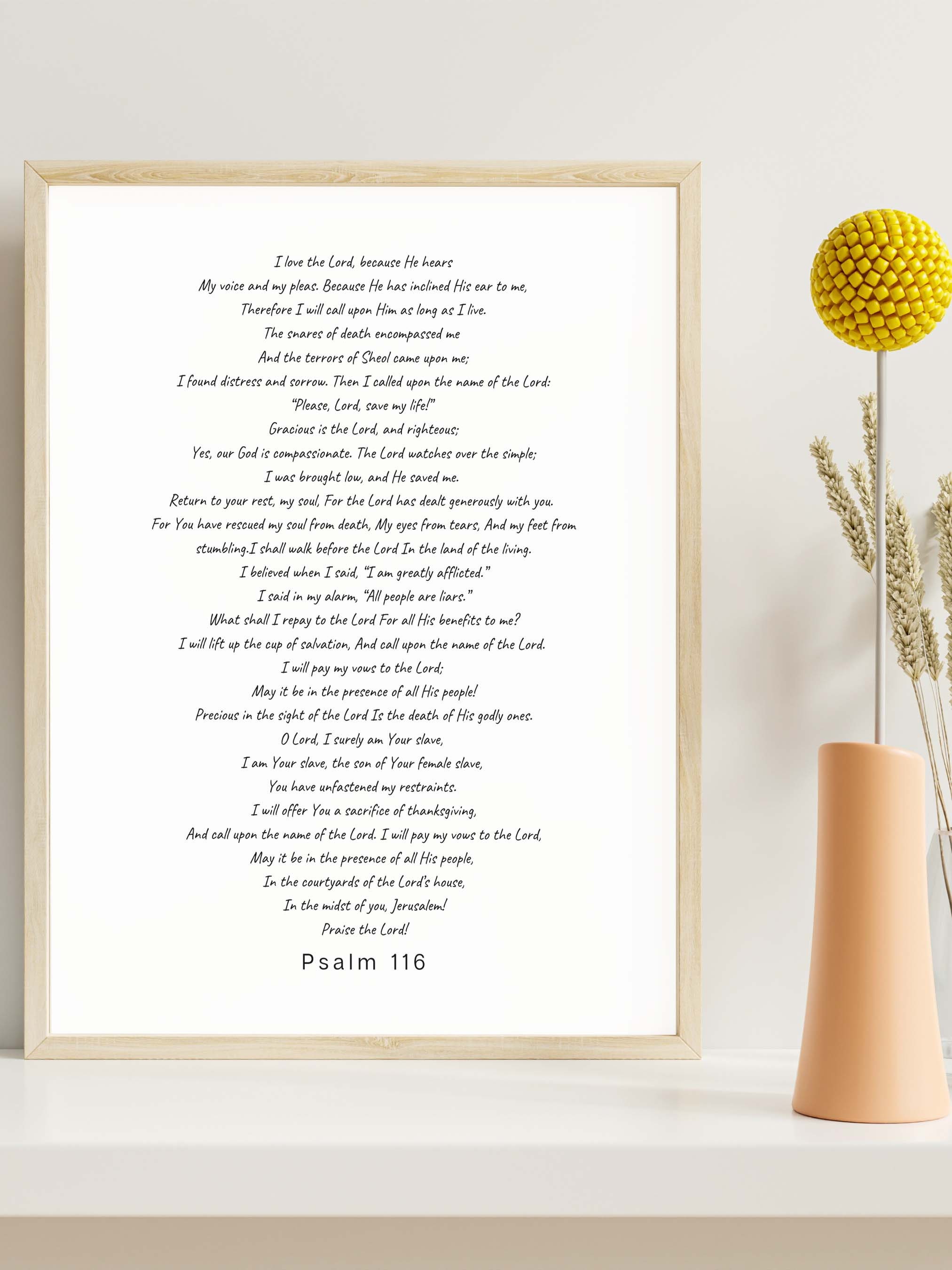 Psalm 116 / Scripture Print / Bible Verse Print / Farmhouse Decor ...