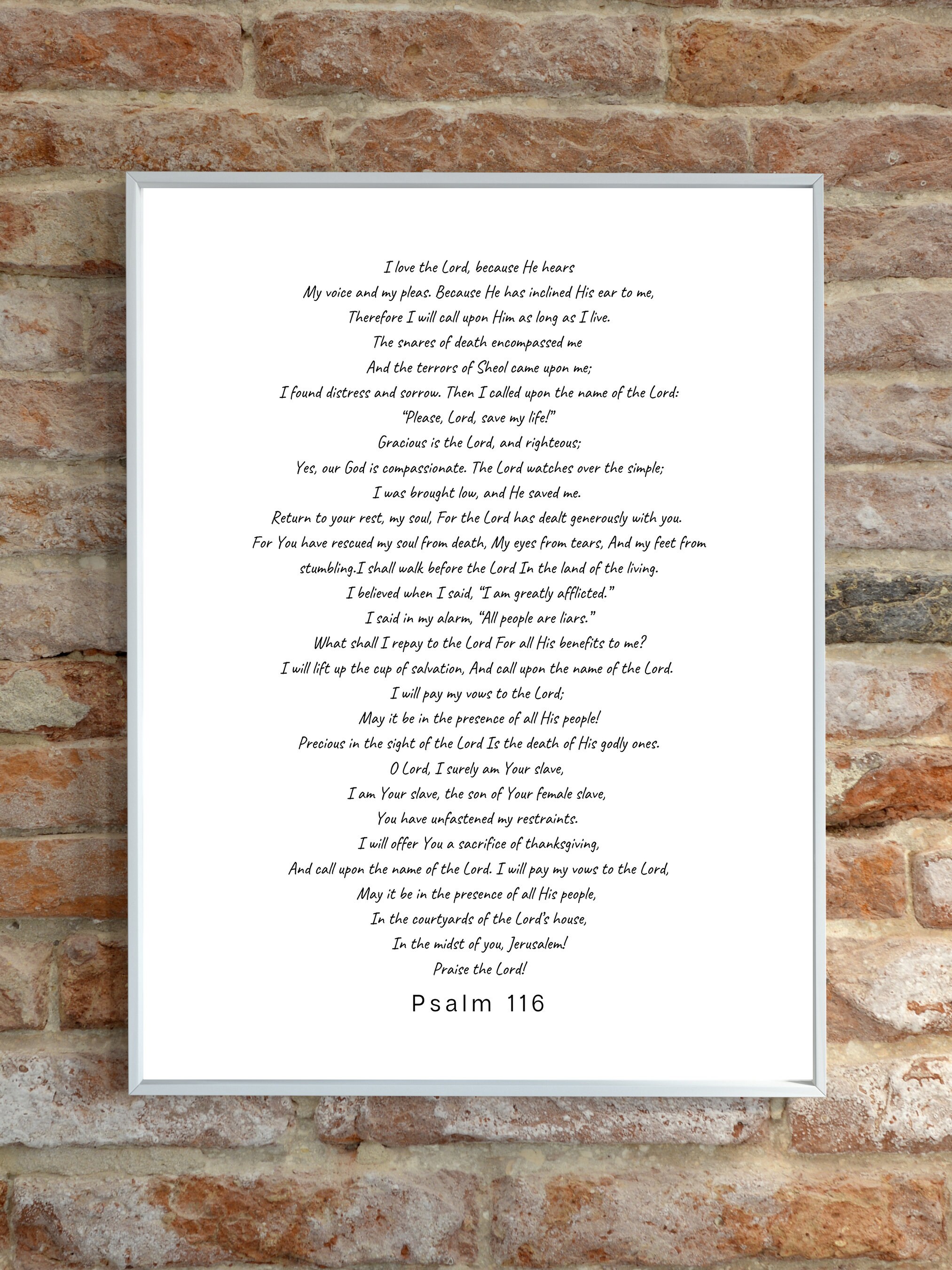 Psalm 116 / Scripture Print / Bible Verse Print / Farmhouse Decor ...