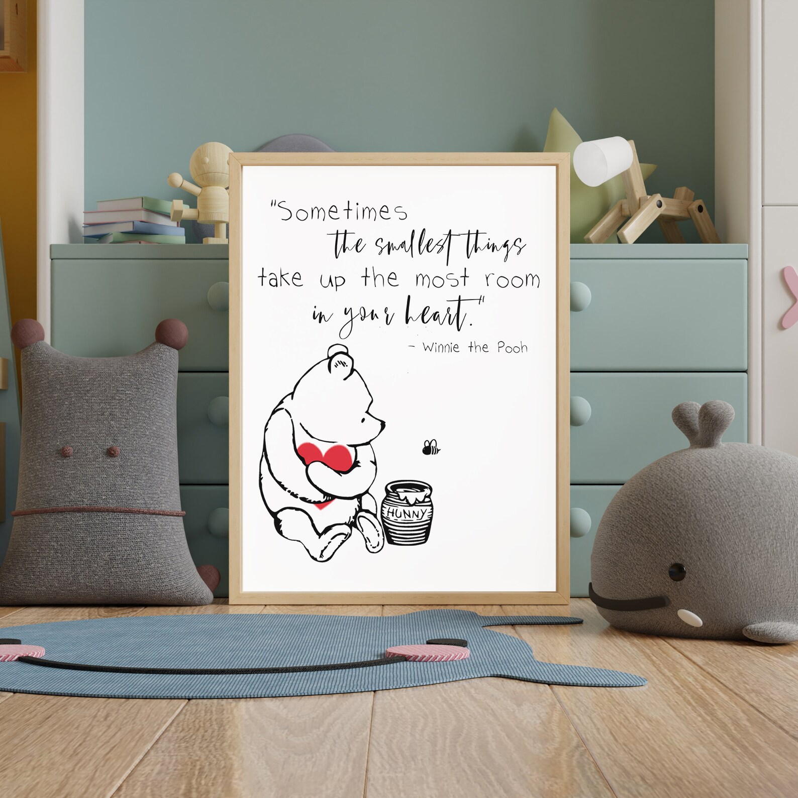 Winnie the Pooh Nursery Decor, Winnie the Pooh Art, Baby's Room Decor ...