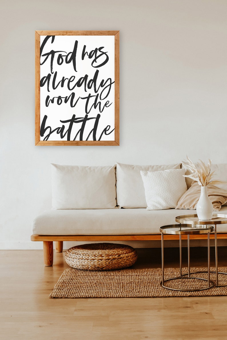God Has Already Won the Battle/scripture Sign/christian Sign/printable ...