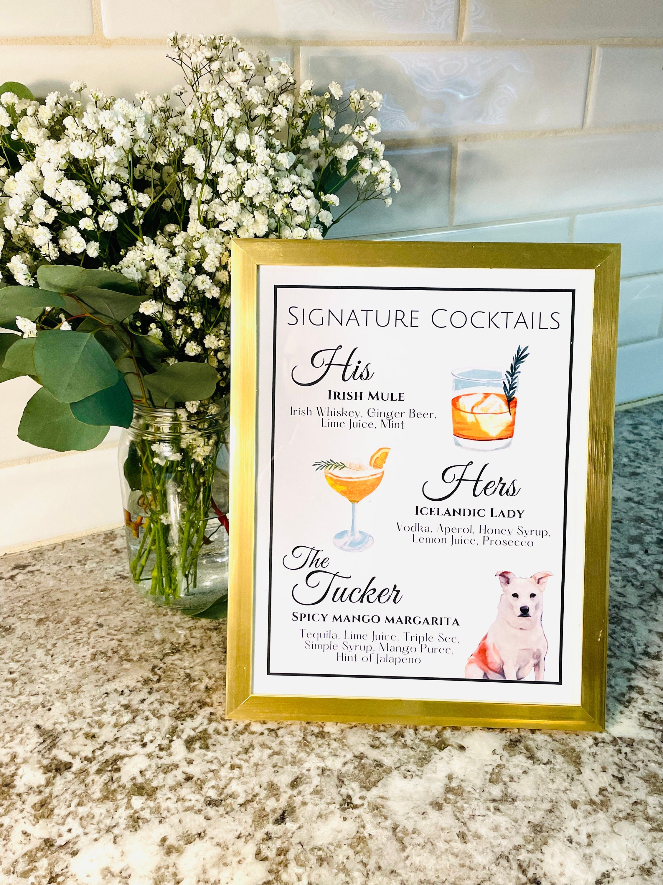 Signature Cocktail Menu - Digital Download - Etsy