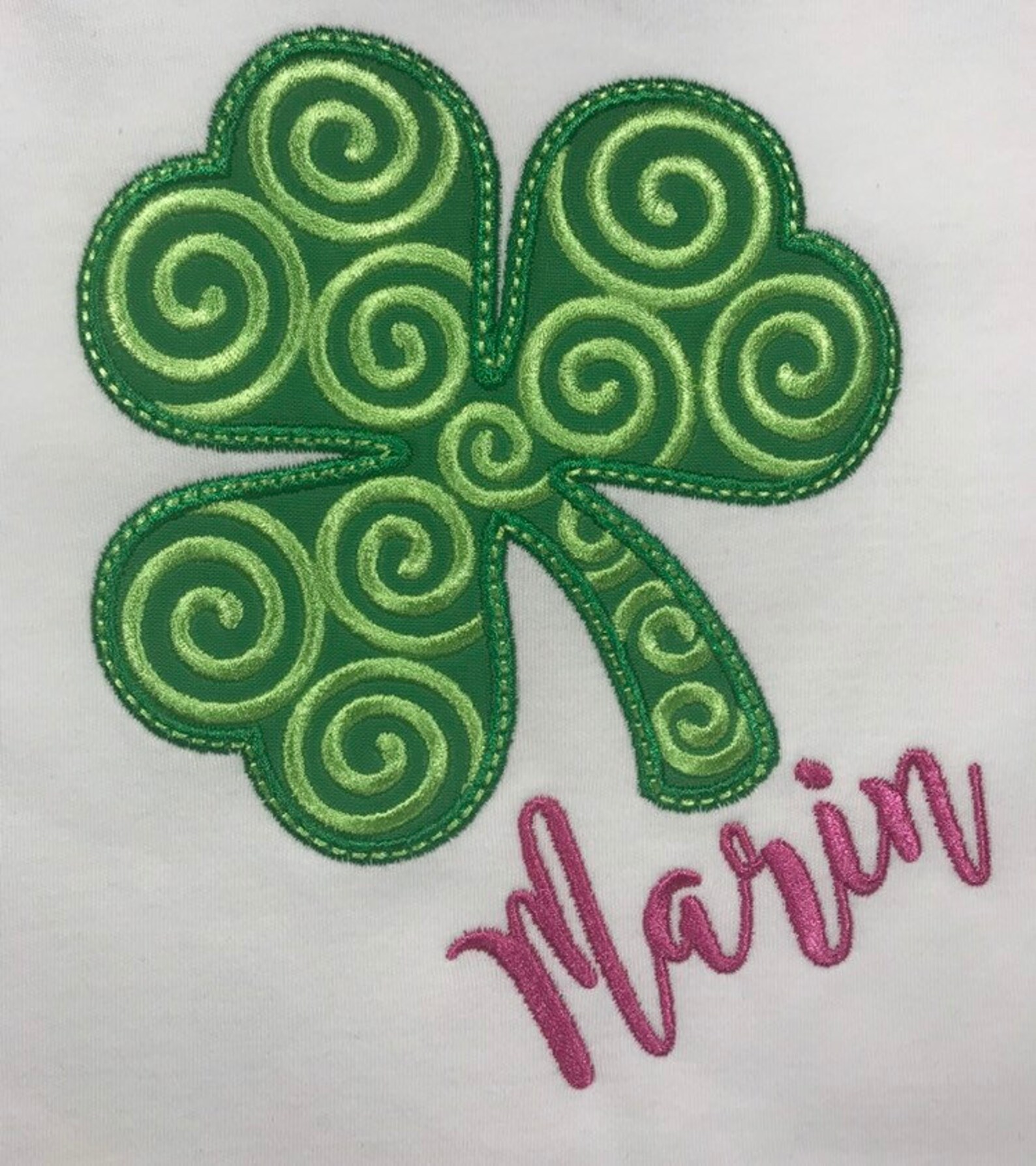 St Patricks Day Swirl Shamrock Personalized Embroidered Shirt - Etsy