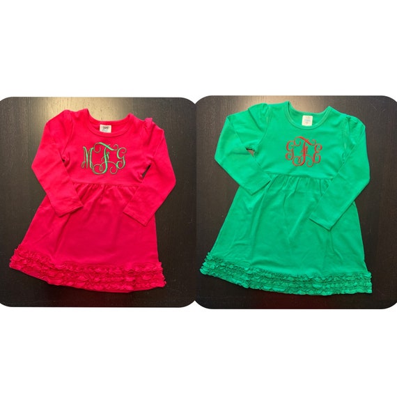 Monogrammed Christmas Dress personalized Holiday Dress | Etsy