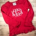 Monogrammed Long Sleeve Red Ruffle Shirt Holiday Shirt for - Etsy