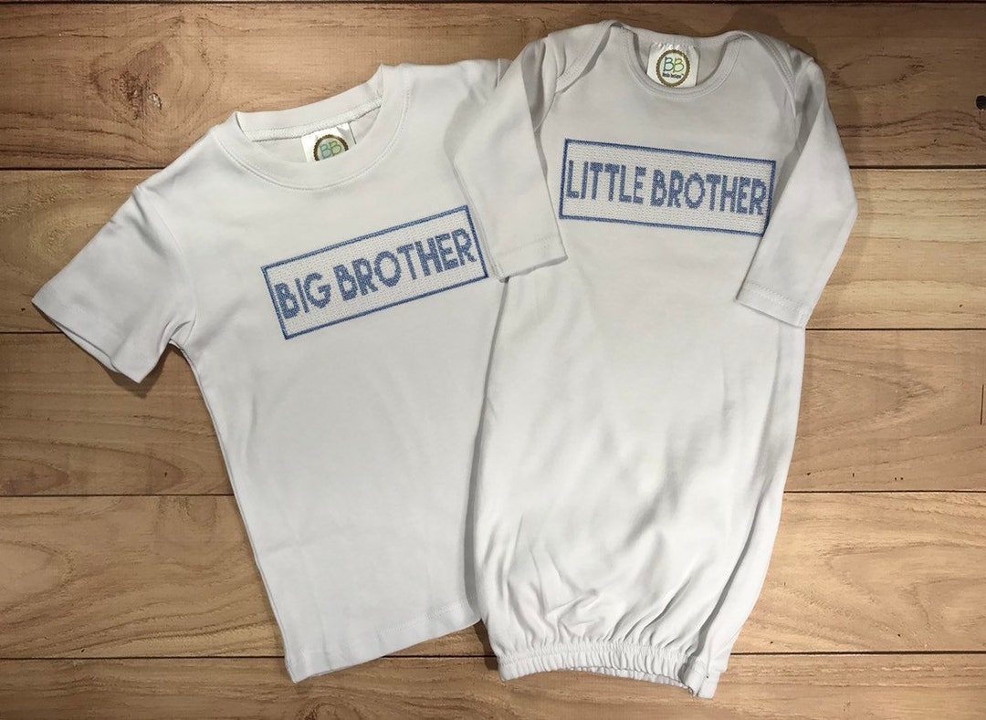 Big Brother Little Brother Faux Smocked Embroidered Shirt - Sibling Set ...