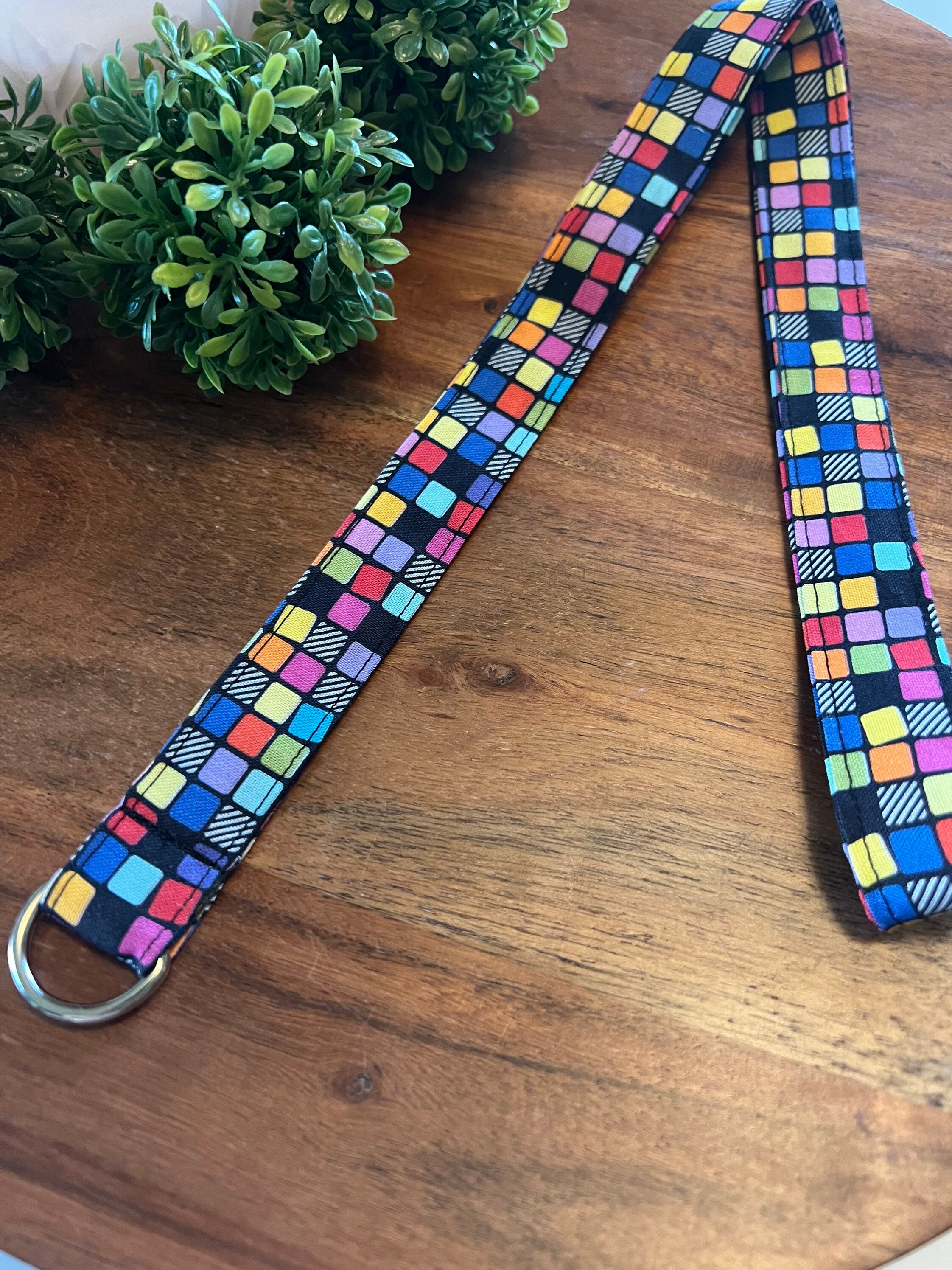 Retro Cubes Fabric Lanyard Nostalgic Rainbow Colorful ID - Etsy