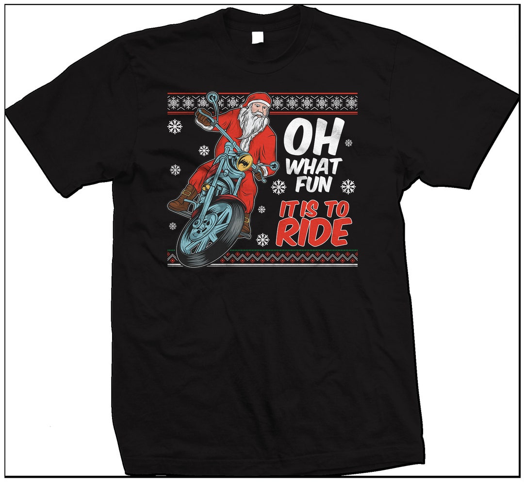 Motorcycle Christmas T Shirt Santa Claus Biker T Shirt Biker Christmas ...