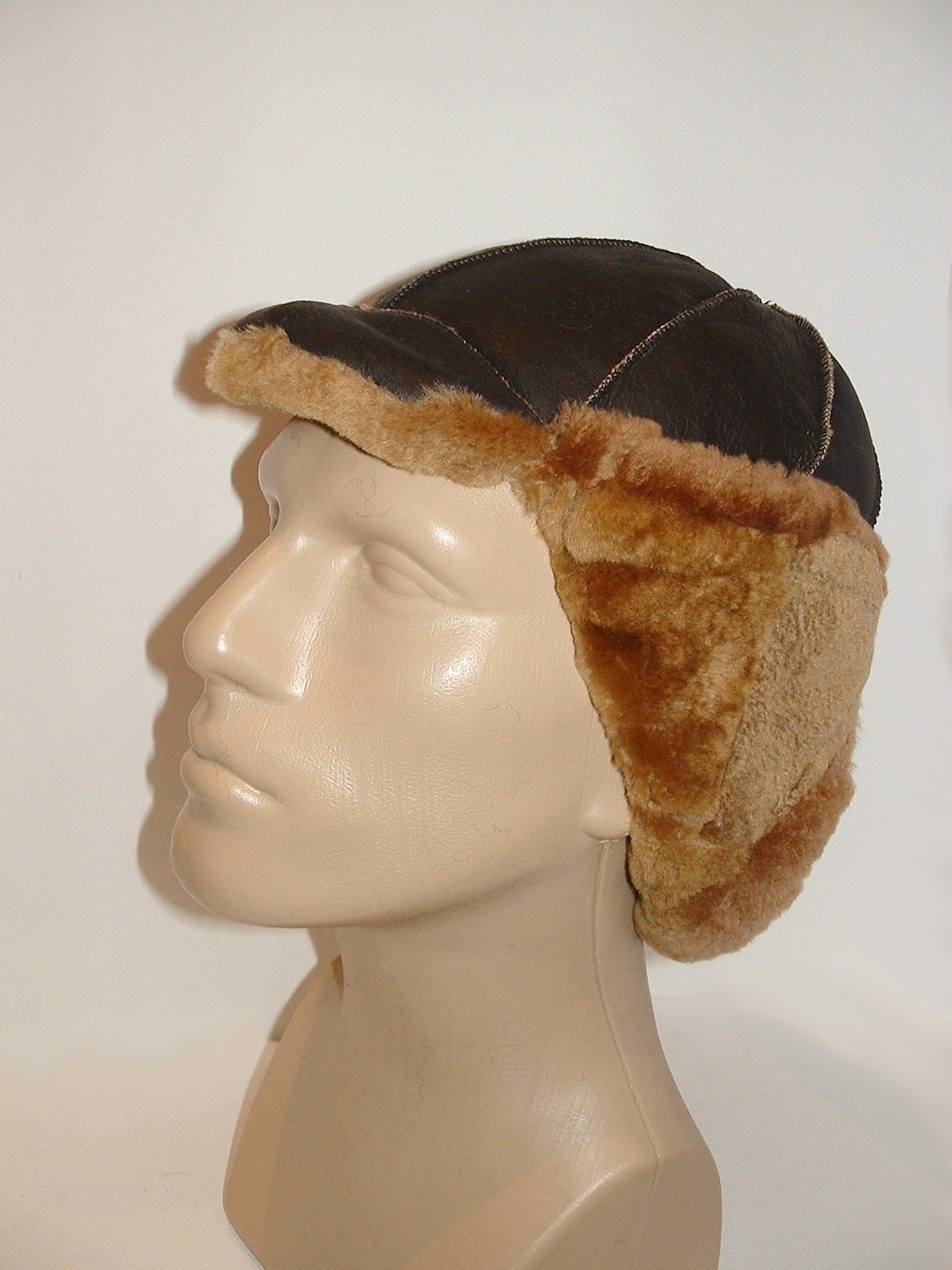 Warm Handmade Sheepskin Shearling Real Leather Fur Aviator Hat - Etsy