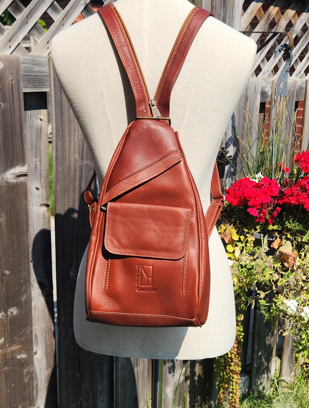 Small Brown Leather Backpack: Handmade Tan Shoulder Bag - Etsy