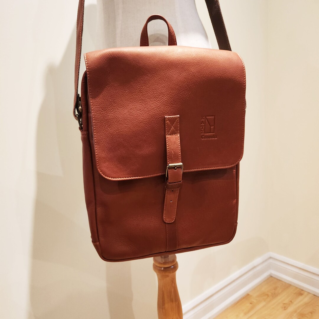 Minimalist Bag Leather Slim Laptop Bag Unisex Tan Leather 15" Computer ...