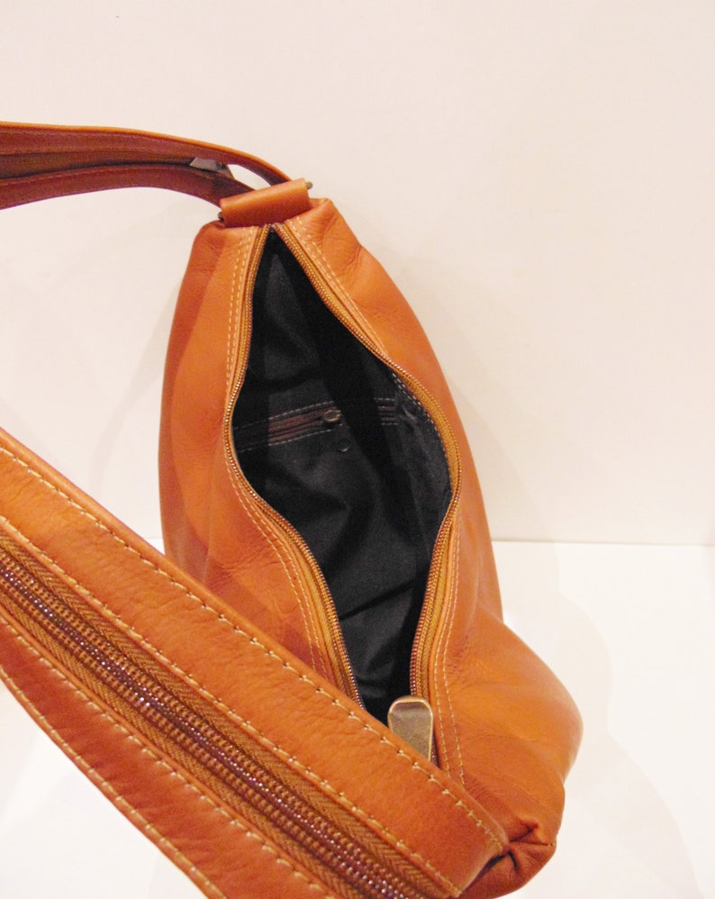 Small TAN GENUINE LEATHER Backpack Shoulder Bag by Katz | Etsy