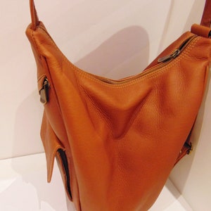 Small TAN GENUINE LEATHER Backpack Shoulder Bag by Katz, Womens Small ...