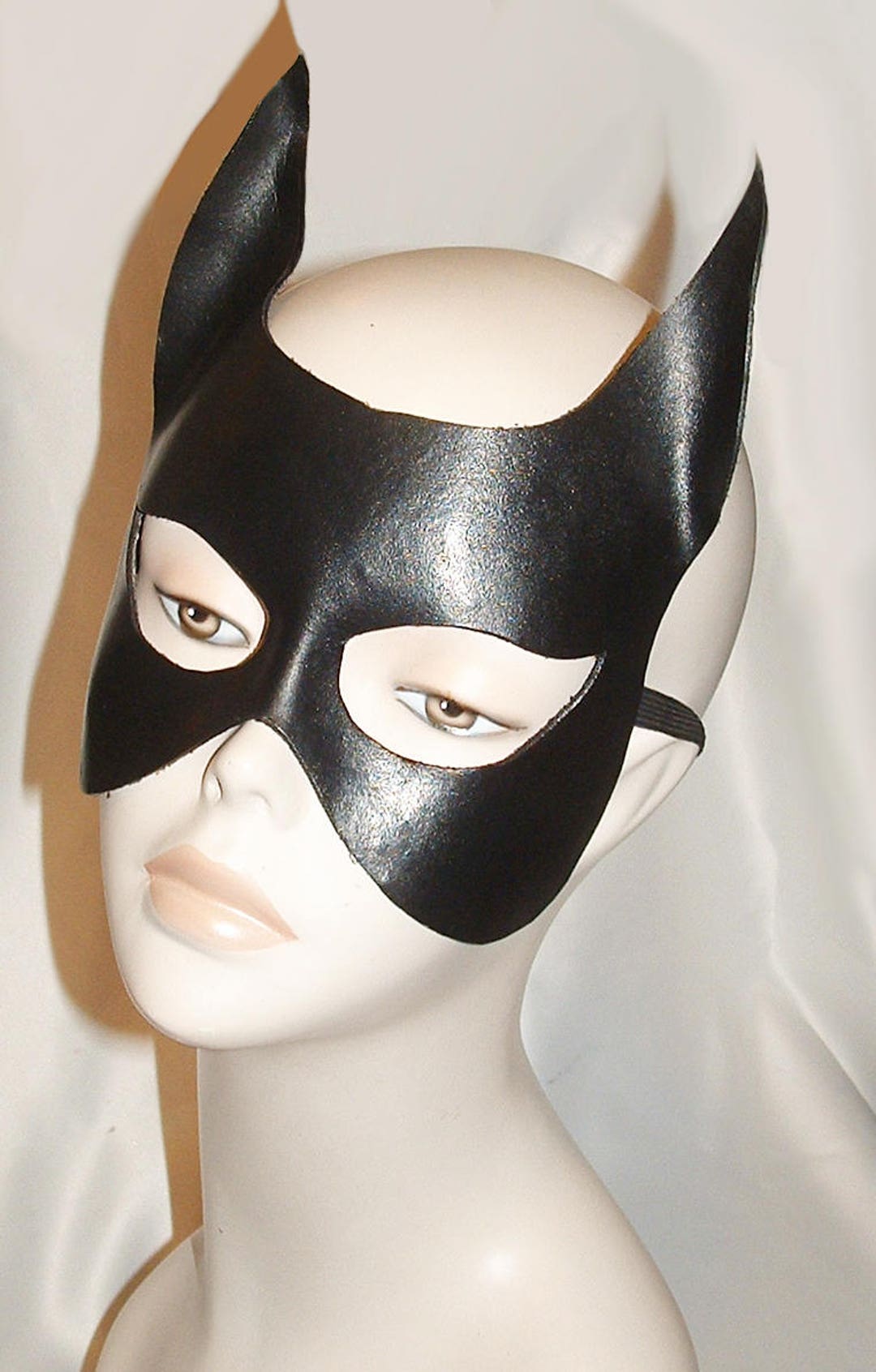 BLACK LEATHER MASK by Ben Katz - Superhero Genuine Leather - Handmade ...