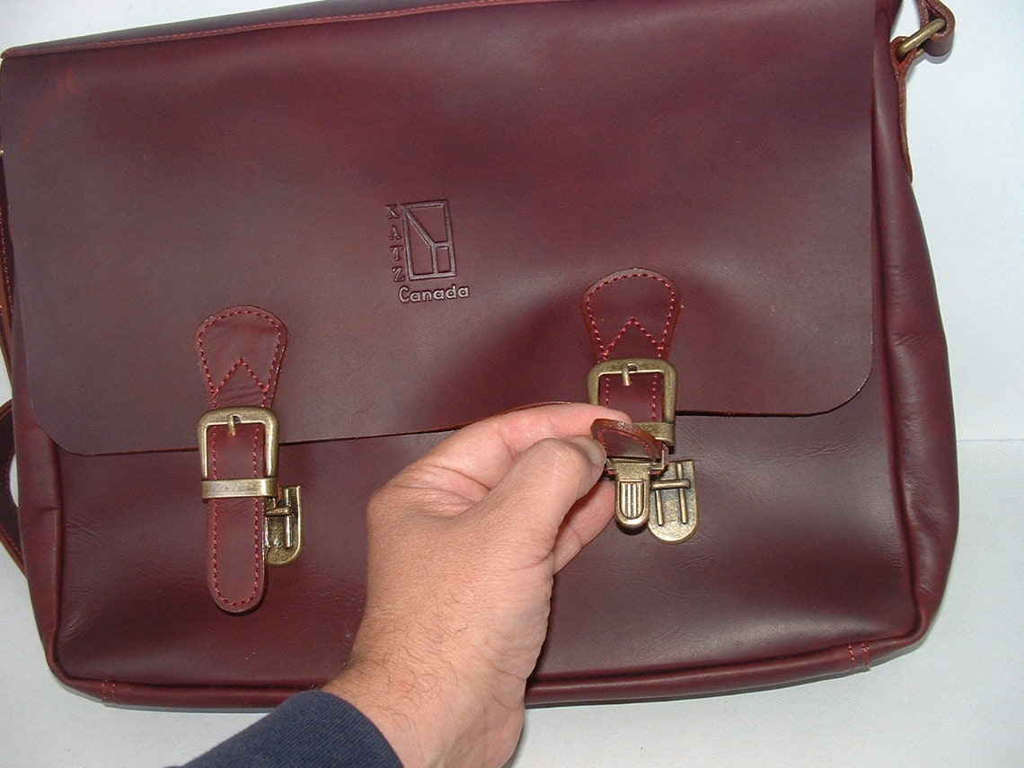 Genuine Leather Laptop Crossbody Messenger Bag Unisex - Etsy