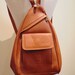 Small TAN GENUINE LEATHER Backpack Shoulder Bag by Katz, Womens Small ...