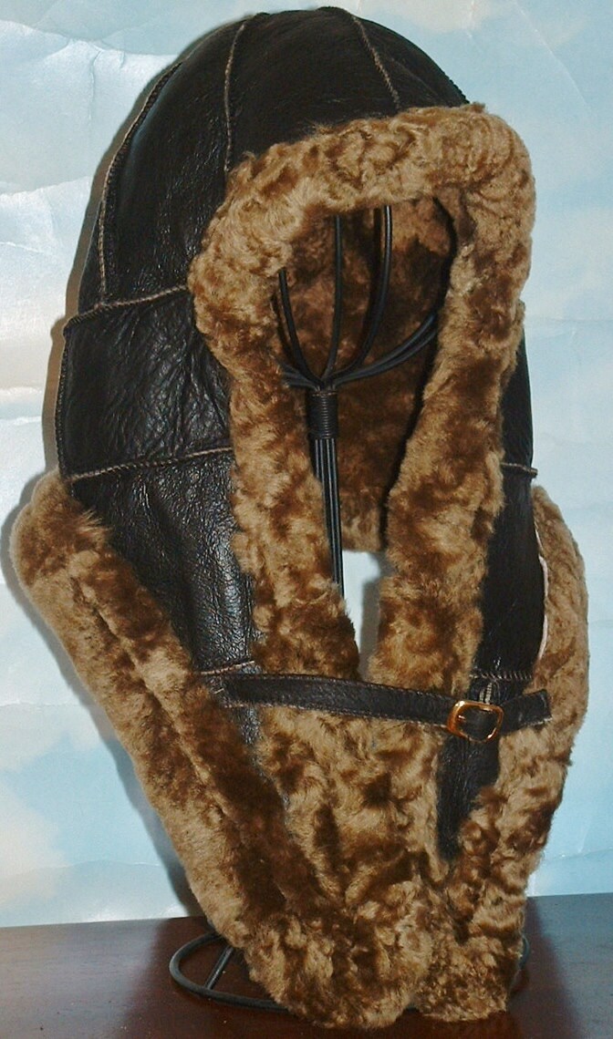Warm Handmade Sheepskin Shearling Real Leather Fur Aviator Hat - Etsy ...